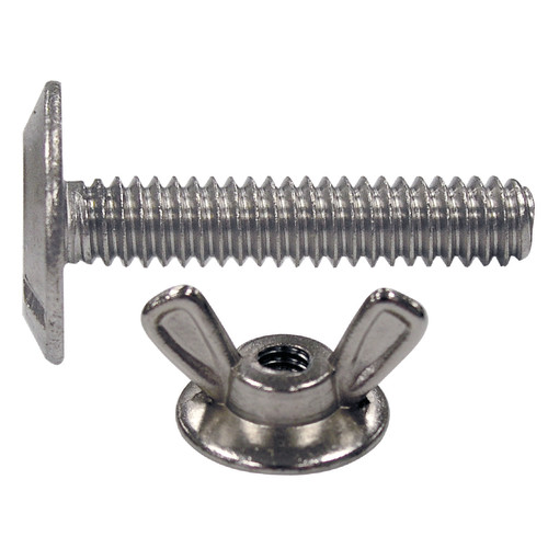 Stainless Hurricane Bolt & Washered Wing Nut Combo Pack (1/4"-20 x 1-1/ ...