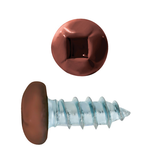 #6 x-3/8" Pan Head Square Drive Soffit Screws Zinc Brown Head 25000 Pcs