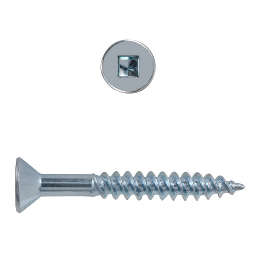 #10 x 4" Flat Head Square Drive Wood Screws Zinc 100 Pcs