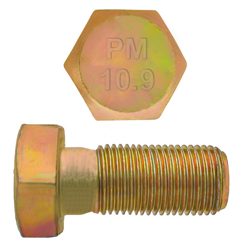 M24-3.00 x 50mm Metric Hex Hd Cap Scr CL 10.9 Coarse YZC DIN933 FT 25 Pcs