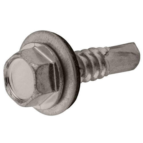 Stainless Hex Washer-Head Self-Drilling Screws (#12-24 x 1-1/2")