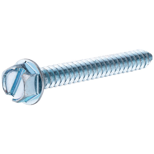 Zinc Slotted Hex Head Sheet Metal Screw #8 x 1-1/2"