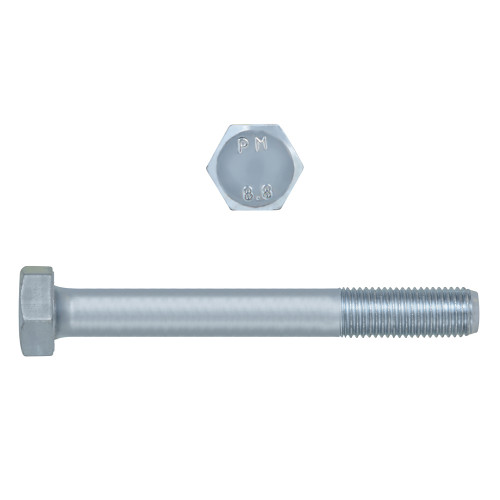 M10-1.25 x 100mm Metric Hx Hd Cap Scr CL 8.8 Fine Zinc DIN960 PT 250 Pcs