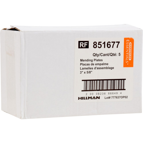 Hardware Essentials Mending Plate Zinc (3" x 5/8") 4 Pack