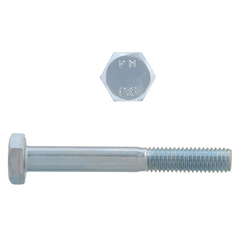 M6-1.00 x 50mm Metric Hex Hd Cap Scr CL 8.8 Coarse Zinc DIN931 PT 1400 Pcs