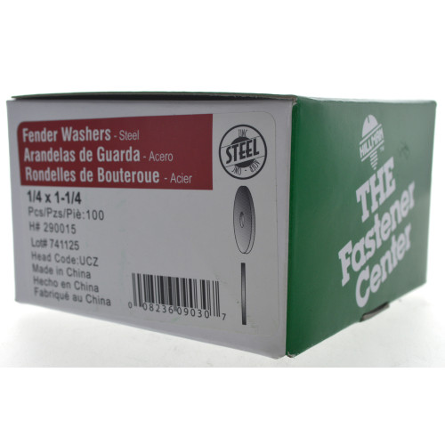 Zinc Fender Washers 1/4" x 1-1/4"