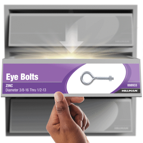 Hardware Essentials Eye Bolt with Hex Nut Zinc (3/8-16 x 8")