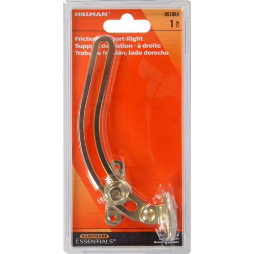 Hardware Essentials Lid Support Friction Right Side Brass